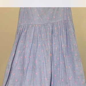 H&M | Dresses | Hm Blue And Pink Pleated Tiered Sundress | Poshmark